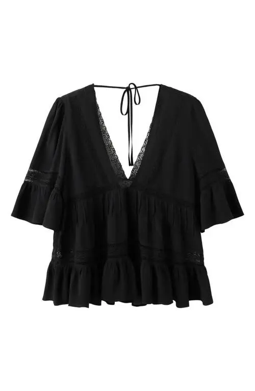 Mango Lou Lace Detailed Top