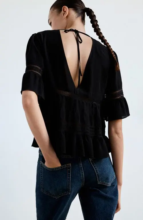 Mango Lou Lace Detailed Top