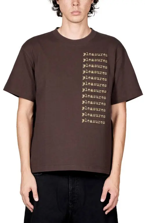 PLEASURES Slip Heavyweight Cotton T-shirt - Brown