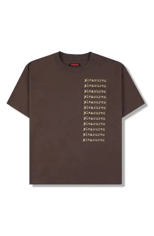 PLEASURES Slip Heavyweight Cotton T-shirt - Brown