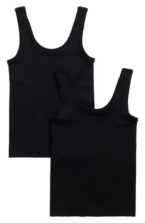 Nordstrom Seamless Assorted 2-pack Layering Tanks - Black