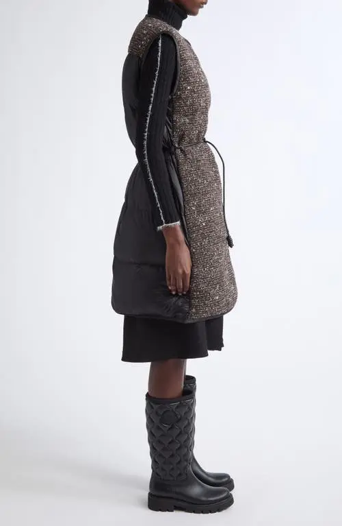 Moncler Figurative Wool Blend Tweed Vest