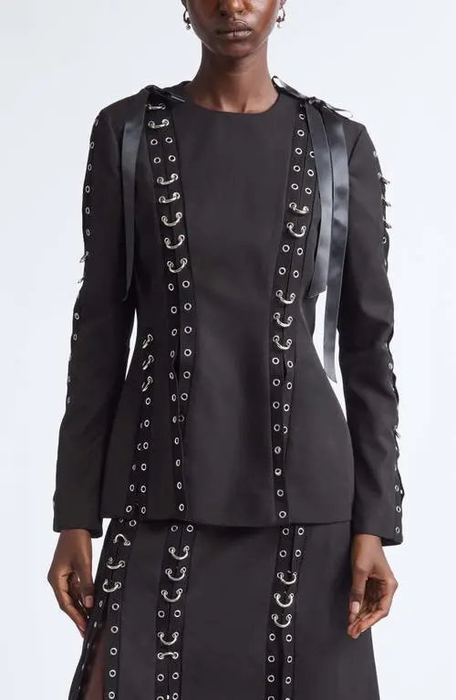 Simone Rocha Grommet Ring Sculpt Top - Black