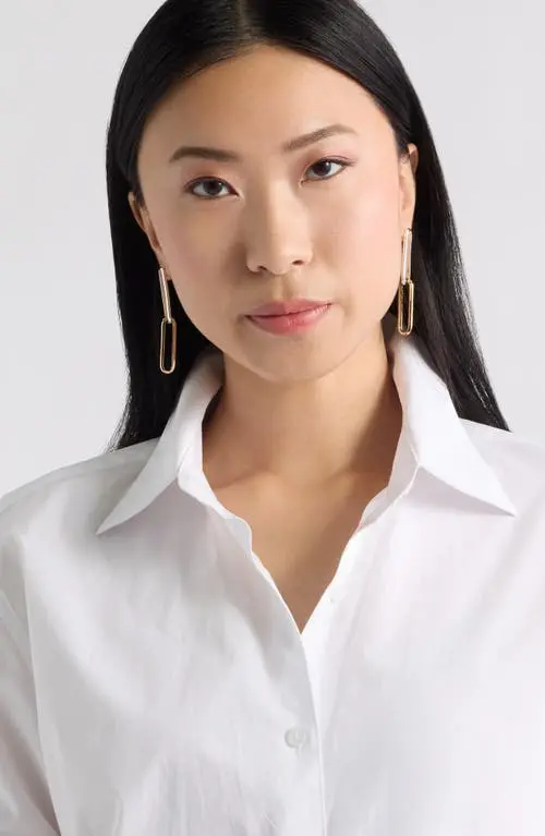 Nordstrom Two-tone Paper Clip Chain Drop Earrings