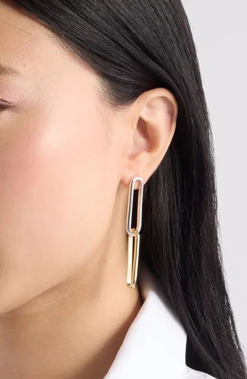 Nordstrom Two-tone Paper Clip Chain Drop Earrings