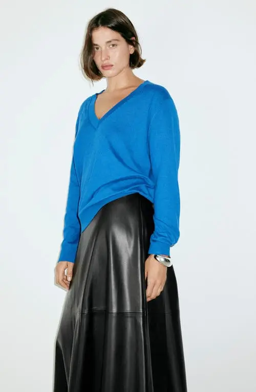 Mango Paris Leather Midi Skirt - Black