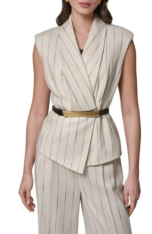 Donna Karan New York Sleeveless Belted Vest - Flax/canyo