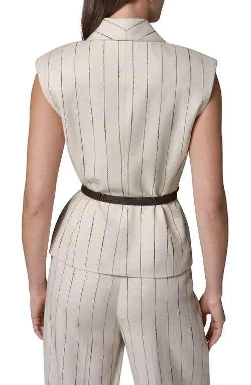 Donna Karan New York Sleeveless Belted Vest - Flax/canyo