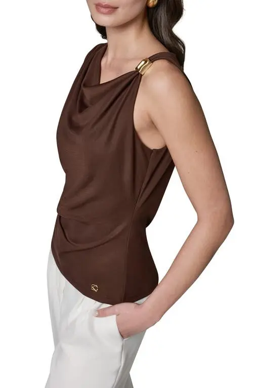 Donna Karan New York Ruched Asymmetric Sleeveless Top