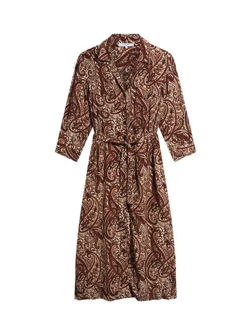 Gerard Darel Cyra 3/4 Sleeve Midi Shirt Dress