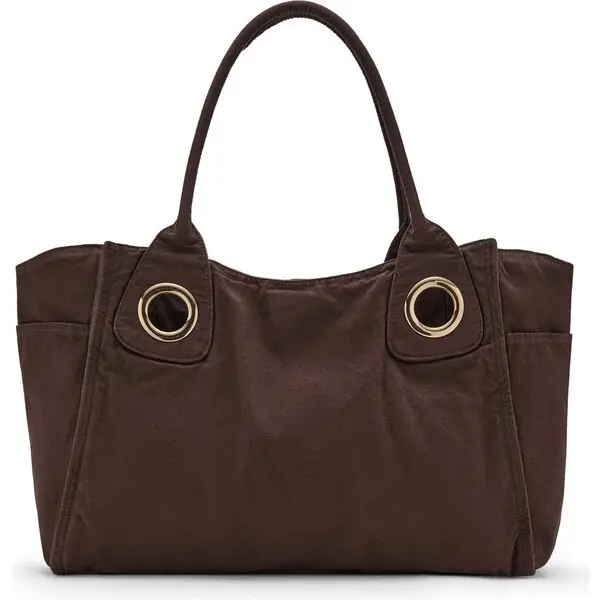 Mango Canvas Hobo Bag - Chocolate