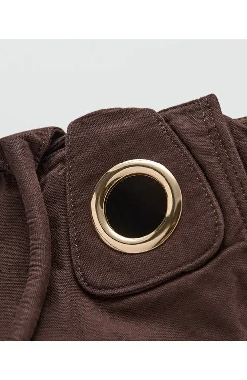 Mango Canvas Hobo Bag - Chocolate