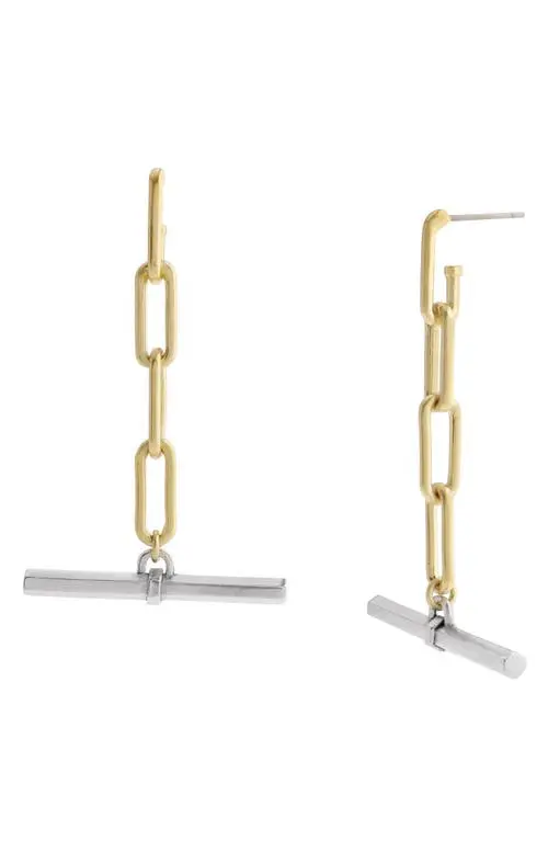 ALLSAINTS Two-tone T-bar Linear Drop Earrings