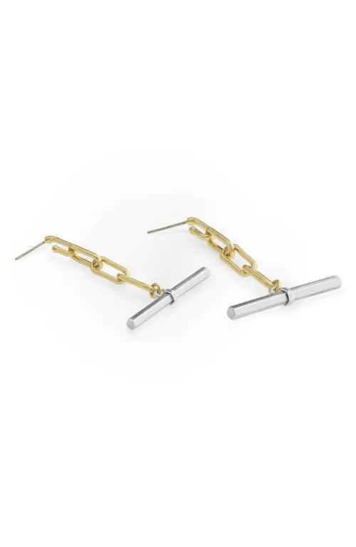 ALLSAINTS Two-tone T-bar Linear Drop Earrings