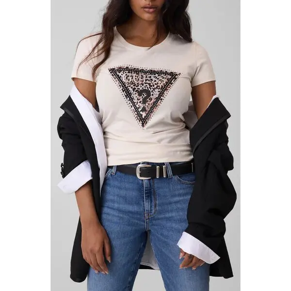Guess Savanna Leopard Graphic T-shirt - Ivory