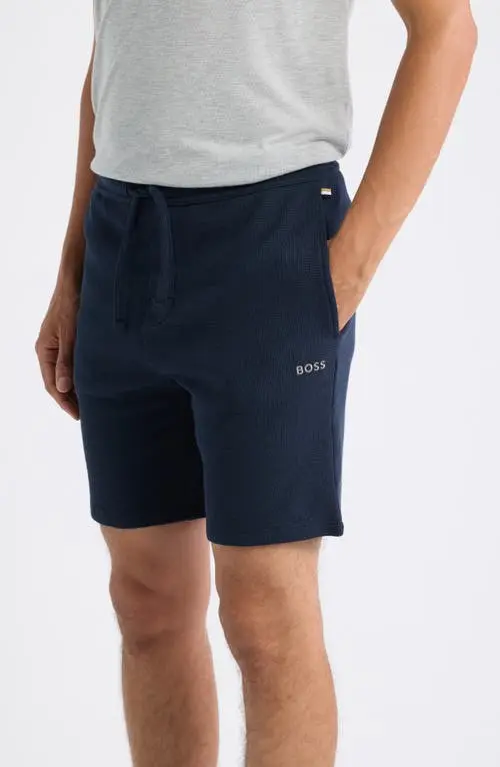 BOSS Waffle Knit Shorts - Dark Blue