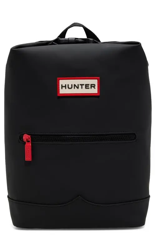 Hunter Mini Top Clip Faux Leather Backpack - Black