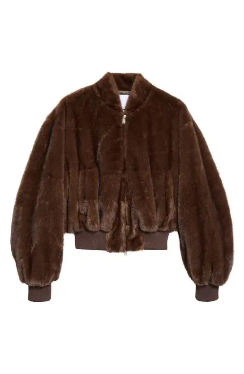 Stella McCartney Plush Faux Fur Bomber Jacket