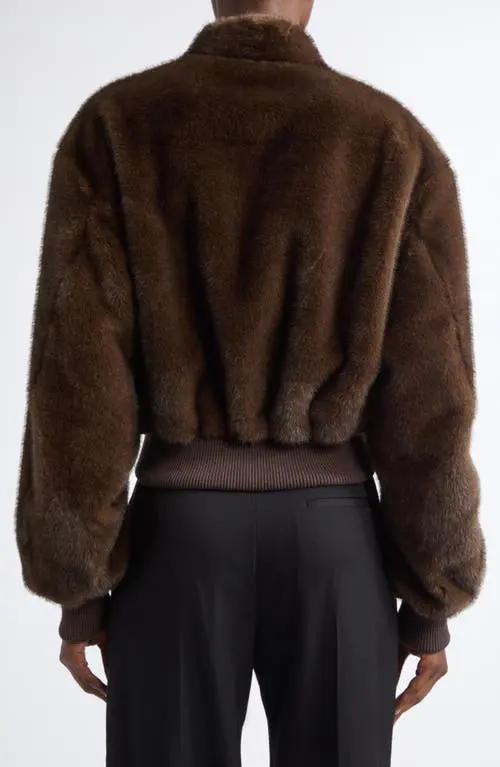 Stella McCartney Plush Faux Fur Bomber Jacket