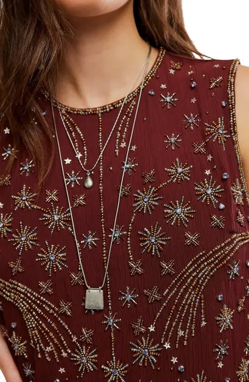 Free People Brighter Days Beaded Minidress