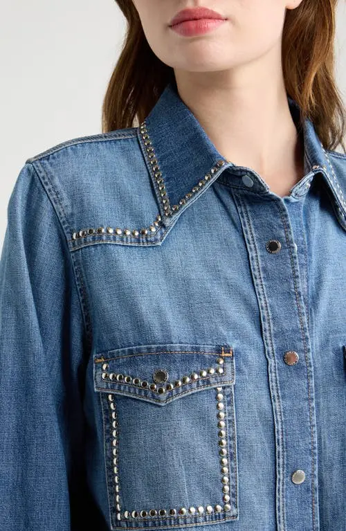 7 For All Mankind Studded Western Denim Shirt