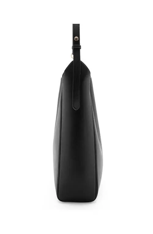 Mango Dalma Faux Leather Sack Bag - Black
