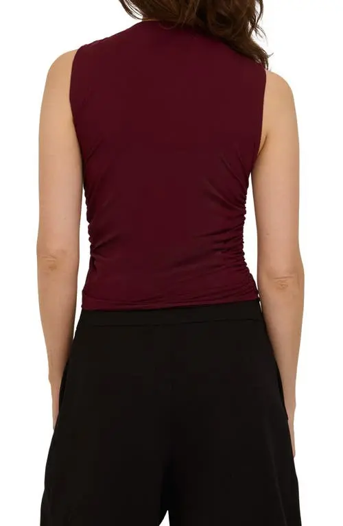 PROJECT SOCIAL T Wyatt Ruched Side Tank - Dark Cherry