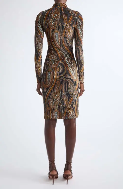 Etro Mock Neck Jersey Dress - Blue