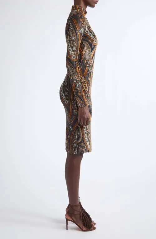 Etro Mock Neck Jersey Dress - Blue