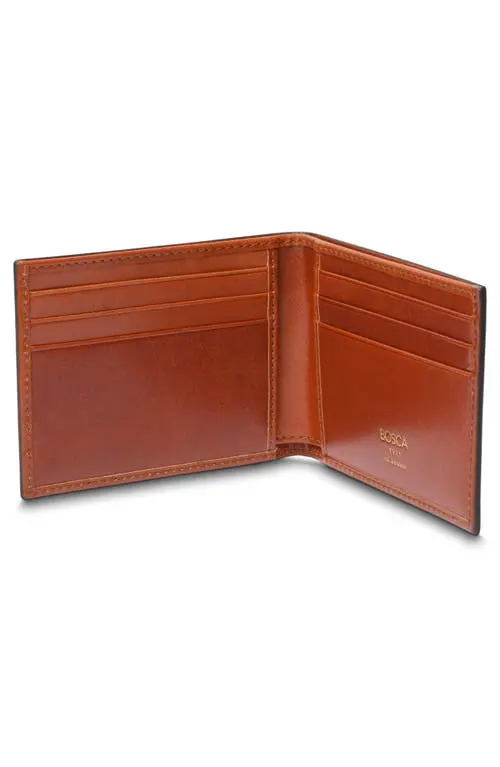 Bosca Burnished Leather Small Bifold Wallet