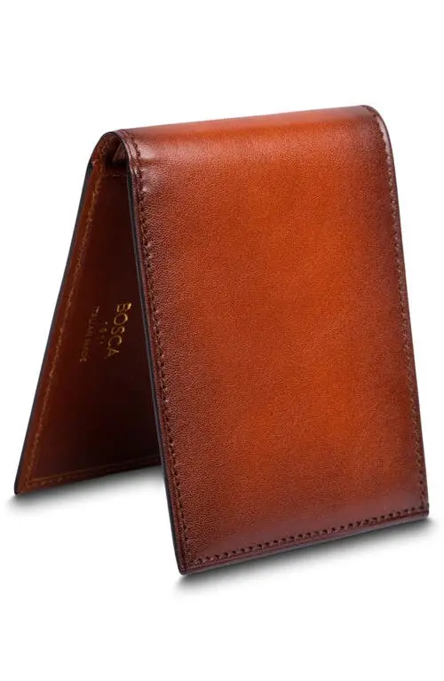 Bosca Burnished Leather Small Bifold Wallet