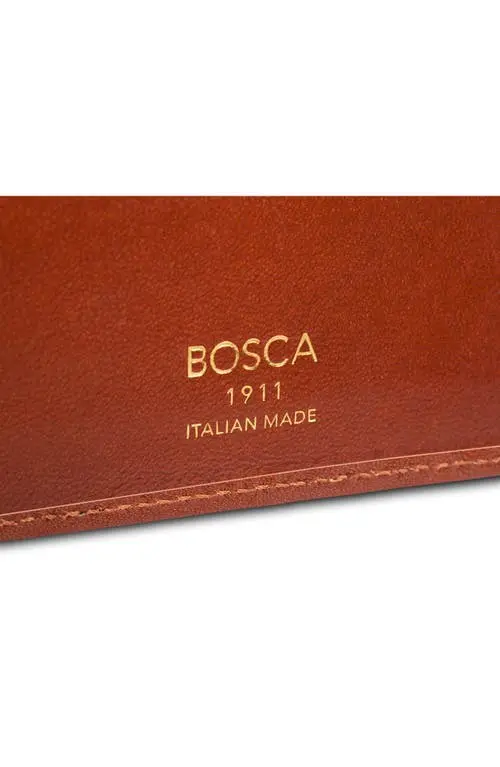 Bosca Burnished Leather Small Bifold Wallet
