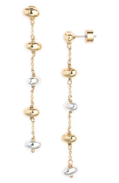 Nordstrom Two-tone Bead Linear Drop Earrings