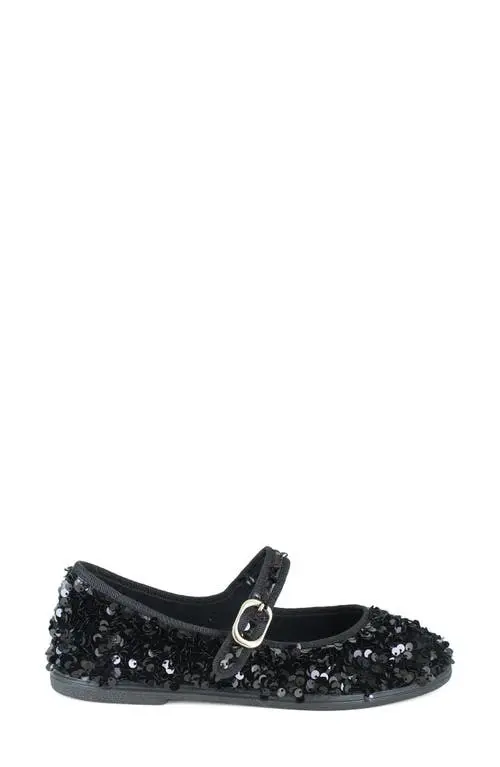 NATIONAL COMFORT Sequin Embellished Mary Jane Flat - Black