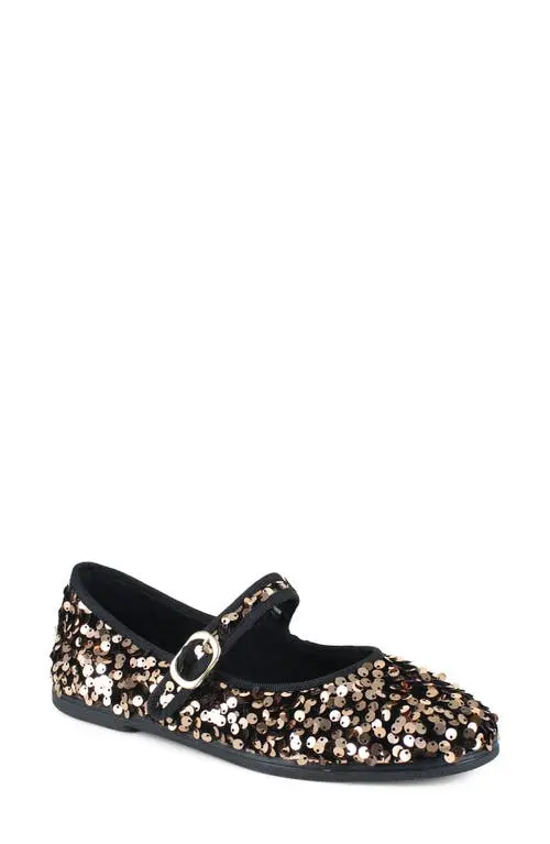 NATIONAL COMFORT Sequin Embellished Mary Jane Flat - Copper