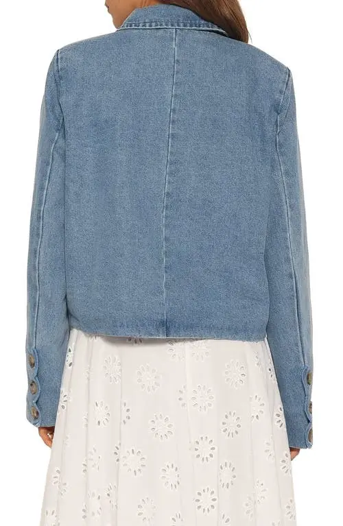 PETAL & PUP Heidi Scalloped Trim Denim Jacket