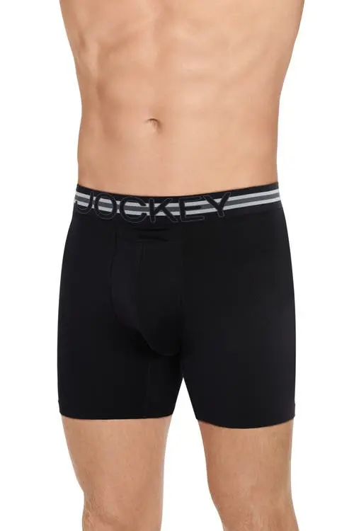 JOCKEY Sport Stability Pouch Microfiber 6" Boxer Brief - Black