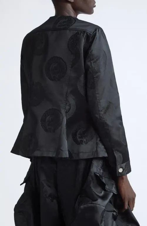 Comme Des Garçons Dragon Jacquard Peplum Jacket
