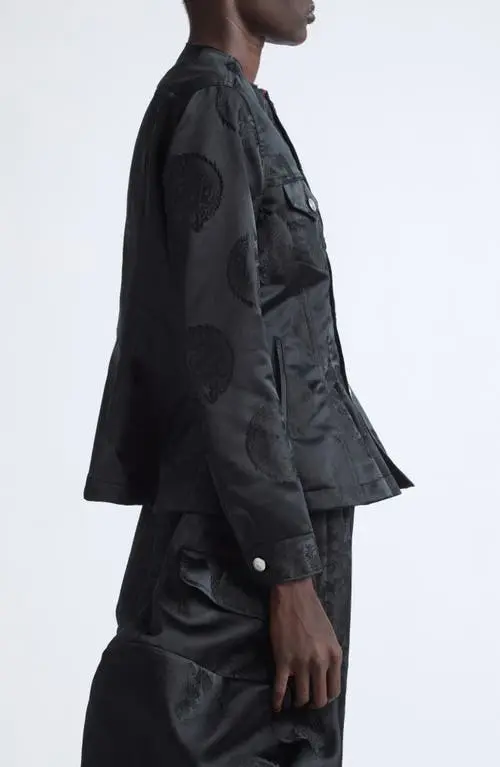 Comme Des Garçons Dragon Jacquard Peplum Jacket
