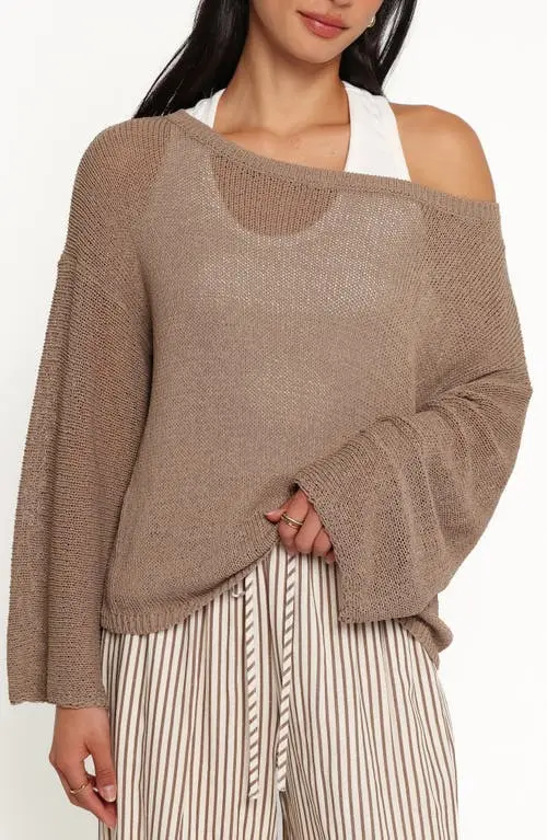 PETAL & PUP Florica Off Shoulder Sweater - Olive