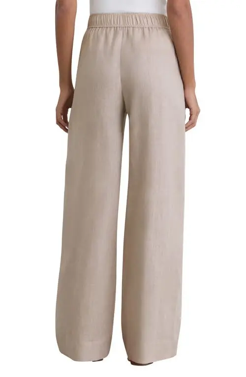 REISS Riley Ladder Stitch Wide Leg Linen Pants