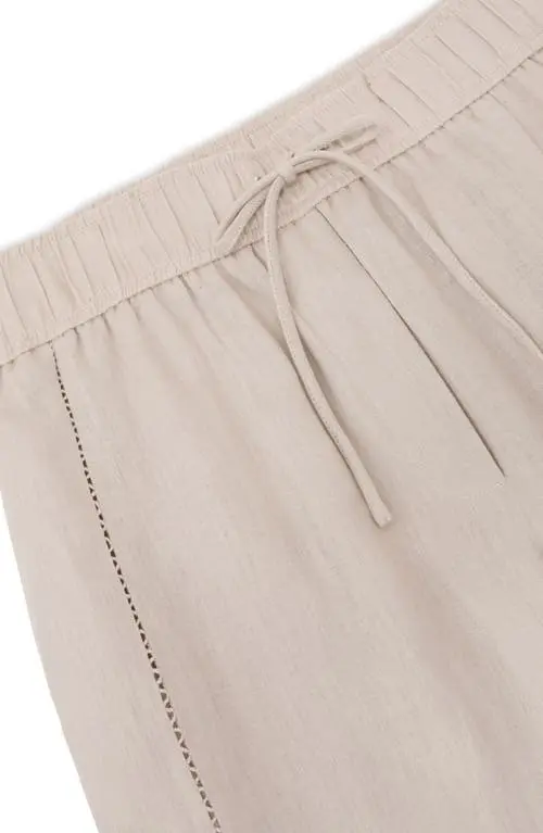 REISS Riley Ladder Stitch Wide Leg Linen Pants