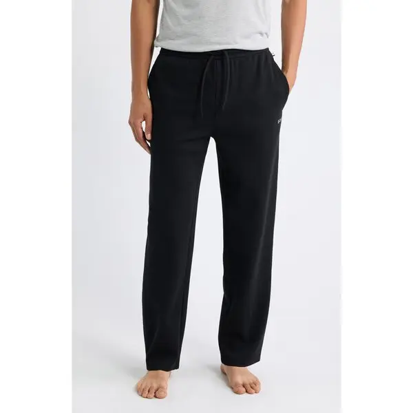 BOSS Waffle Knit Cotton Blend Pants - Black