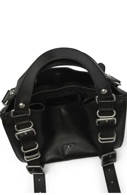 DIESEL® D-one Small Leather Top Handle Bag - Black