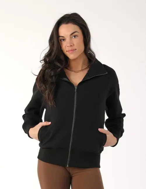 GLYDER Scuba Knit Full Zip Jacket - Black