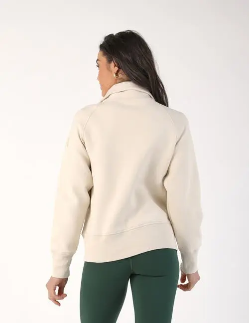 GLYDER Scuba Knit Full Zip Jacket - Oatmilk
