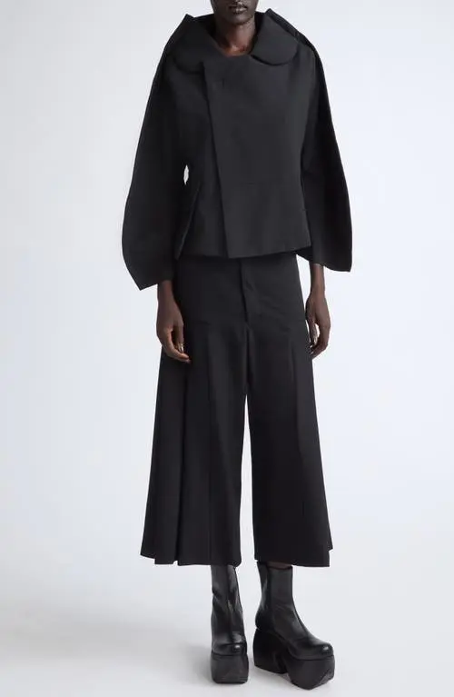 Comme Des Garçons Wool Gabardine Pleated Wide Leg Pants