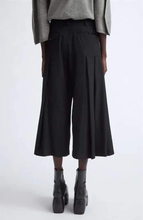 Comme Des Garçons Wool Gabardine Pleated Wide Leg Pants