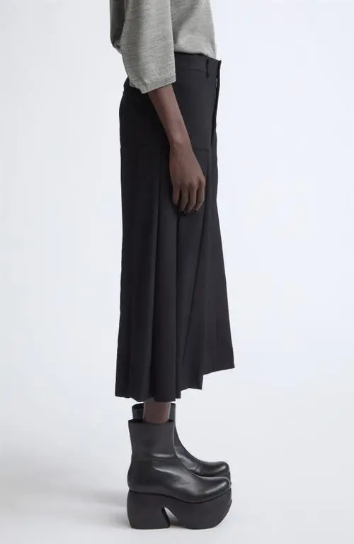 Comme Des Garçons Wool Gabardine Pleated Wide Leg Pants