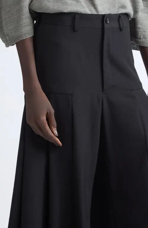 Comme Des Garçons Wool Gabardine Pleated Wide Leg Pants